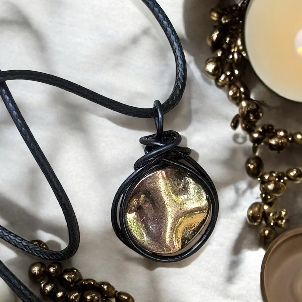Alternative | Jewelry | 5 For 25floating Golden Wavy Medallion Pendant ...